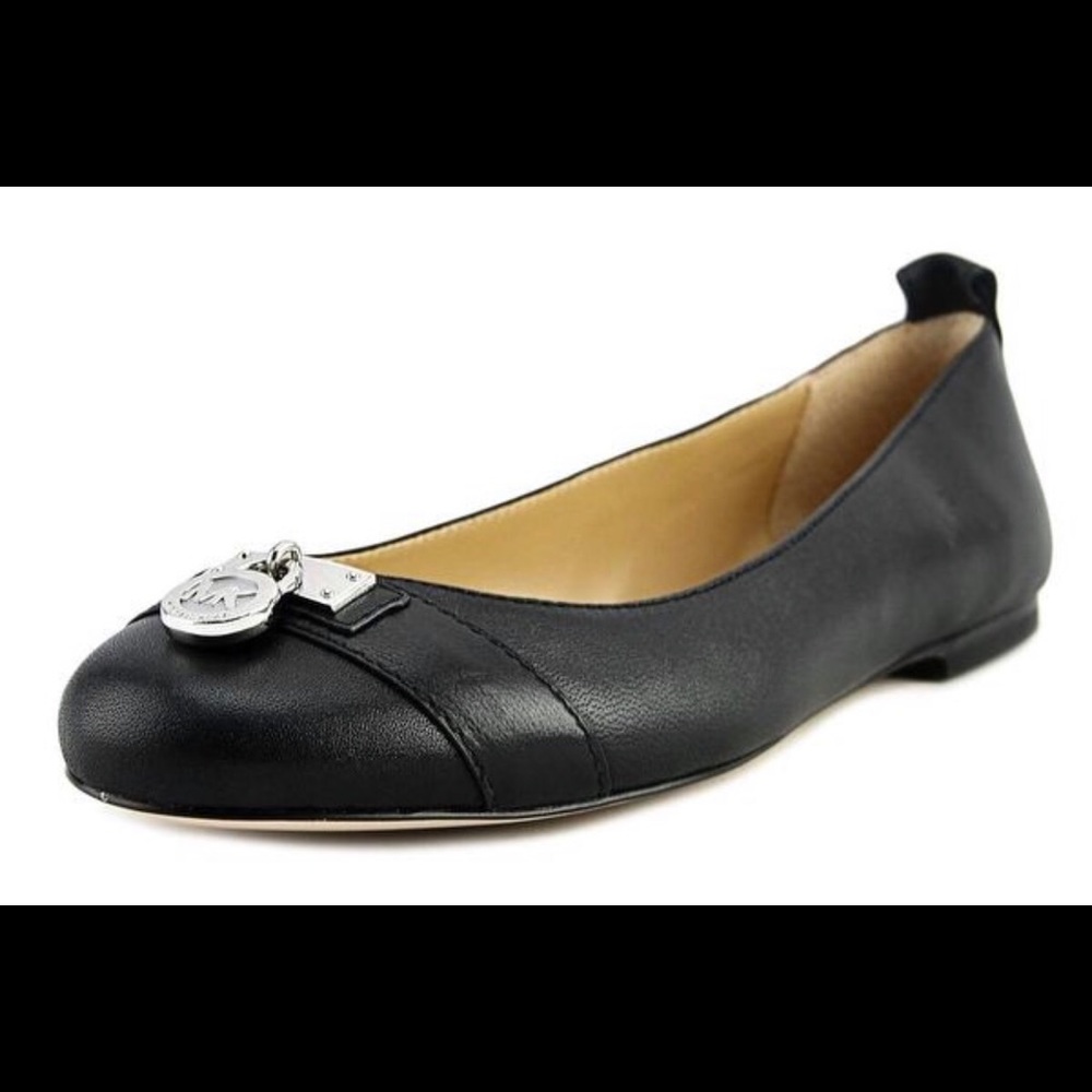 Michael Kors Hamilton Ballet Flat, Black, Leather - Gem